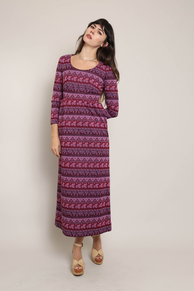 70s Abstract Mod Maxi Dress – Luxie Vintage