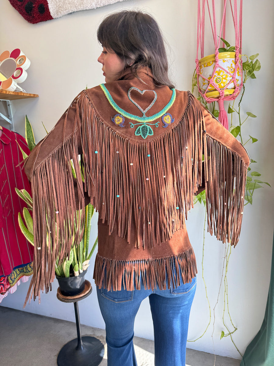 70s Ms. Pioneer Beaded Fringe Jacket – Luxie Vintage