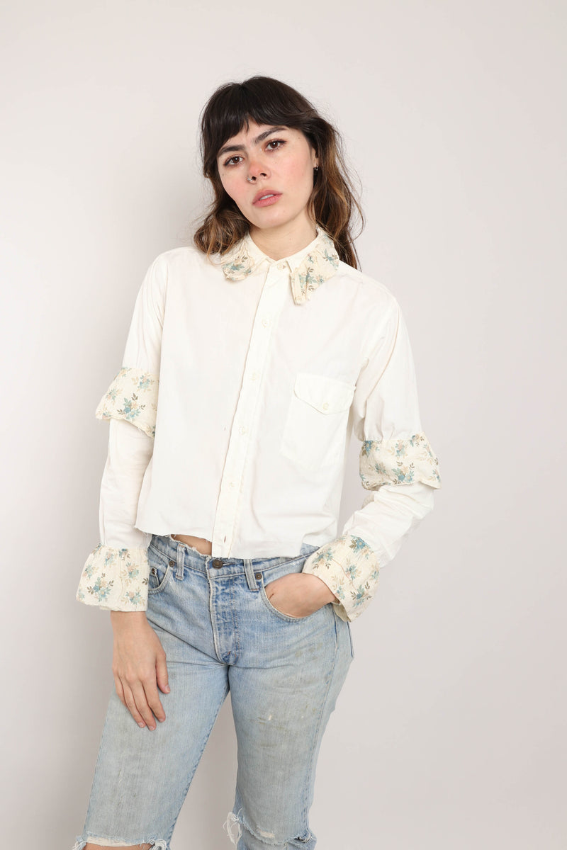 60s Ruffle Trim Shirt – Luxie Vintage