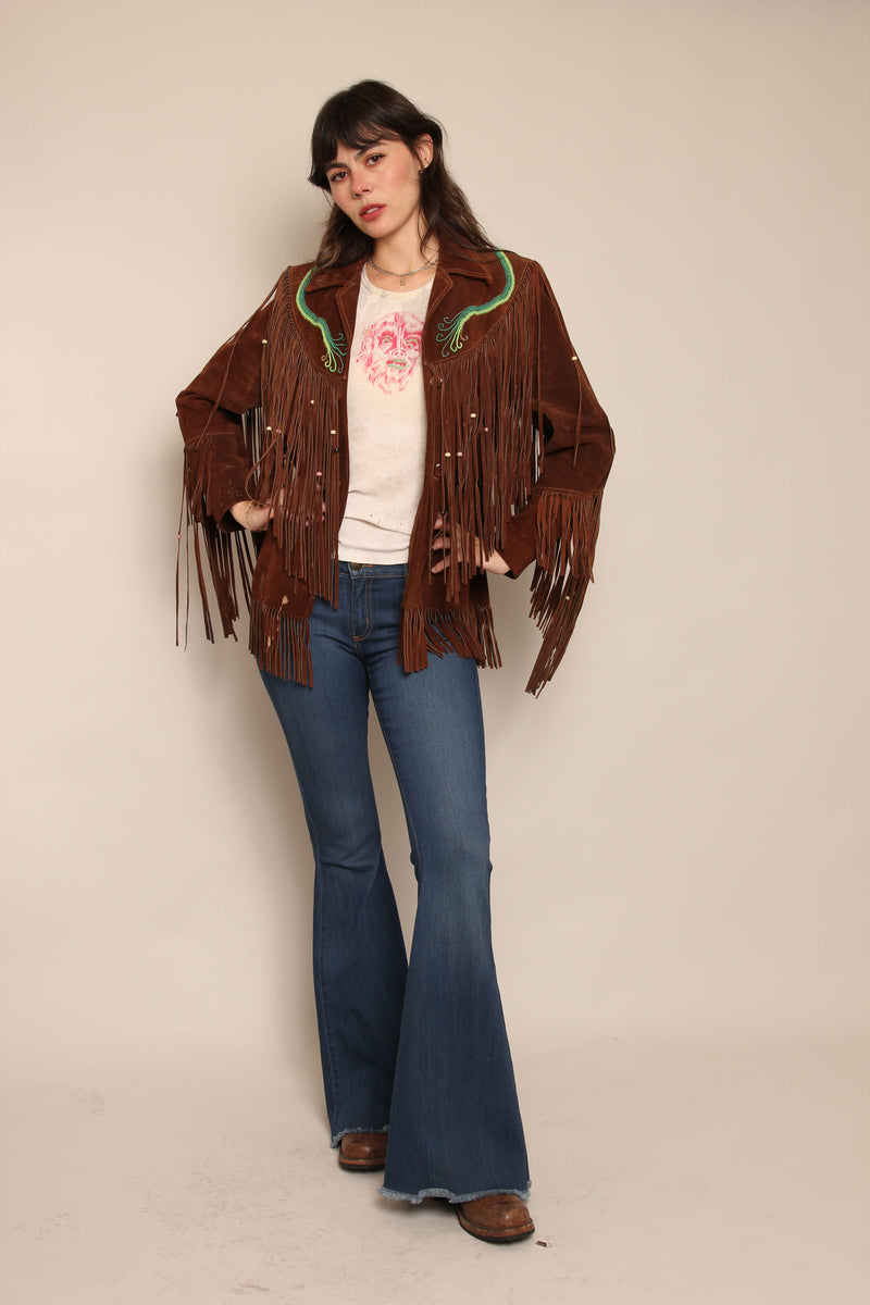 70s Ms. Pioneer Beaded Fringe Jacket – Luxie Vintage