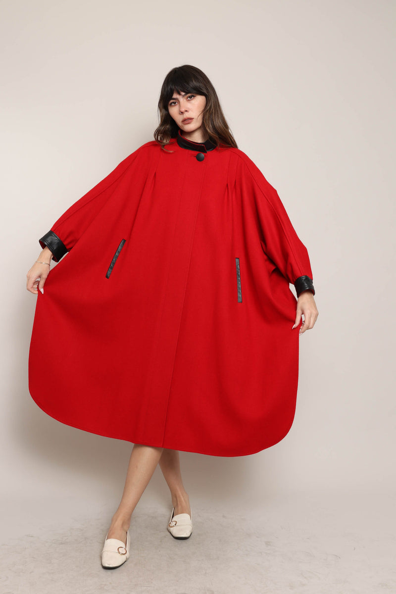 80s Red Batwing Coat – Luxie Vintage