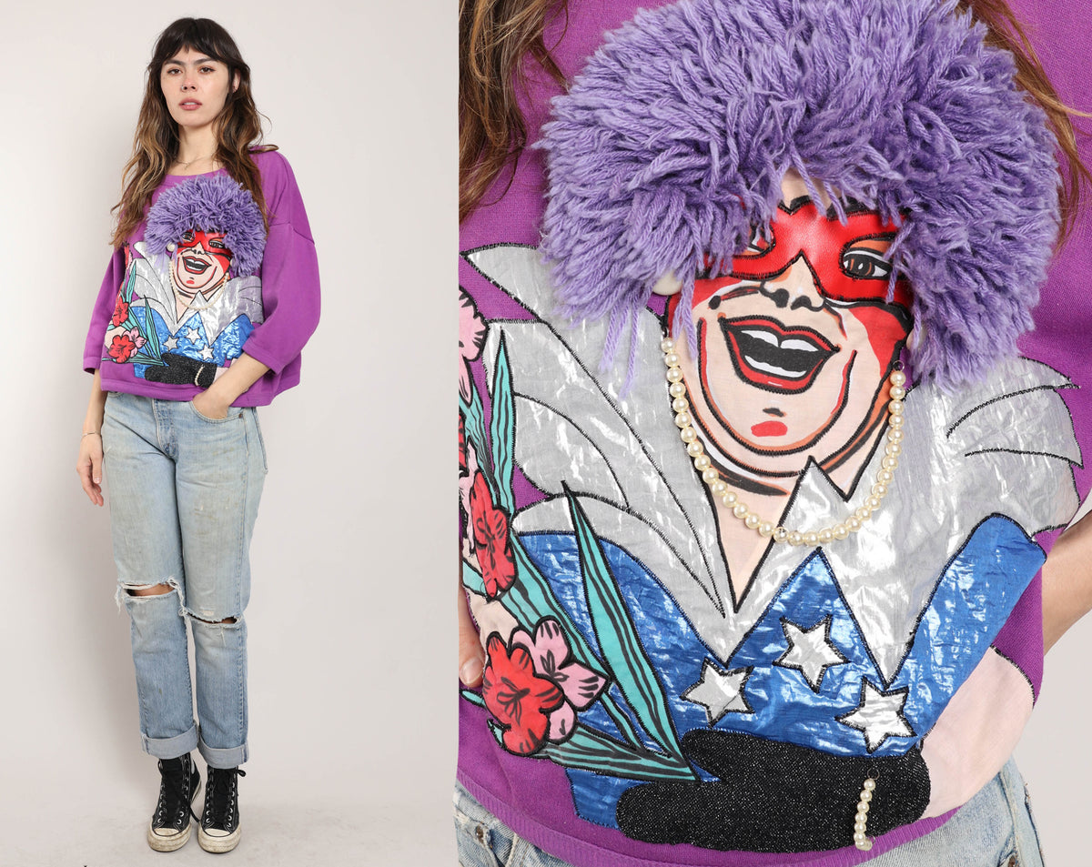 80s Glam Sweatshirt – Luxie Vintage